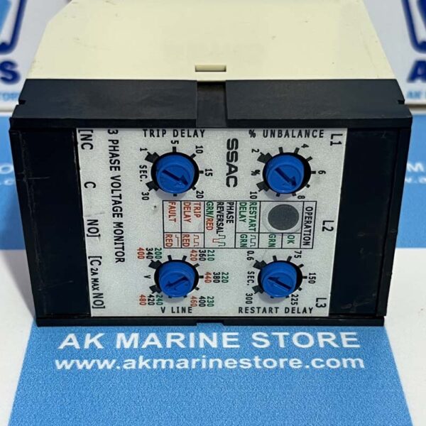 ABB SSAC DLMUBRAAA 3 PHASE VOLTAGE MONITOR - AK MARINE STORE